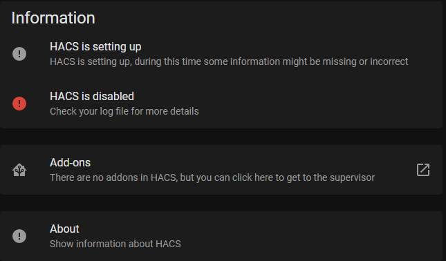 After HA Update, HACS information say to me "HACS is DISABLED" · Issue #1802 · hacs/integration ...