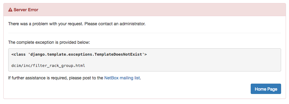Server Error On Rack Elevations · Issue 2842 · Netbox Communitynetbox · Github