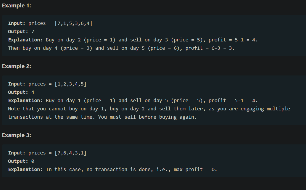 122. Best Time to Buy and Sell Stock II · Issue #339 · spiralgo/algorithms · GitHub