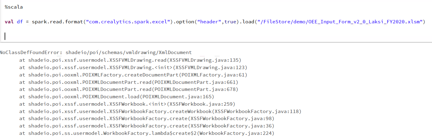 Unable to load a .xlsx or xlsm file · Issue #586 · nightscape/spark-excel · GitHub