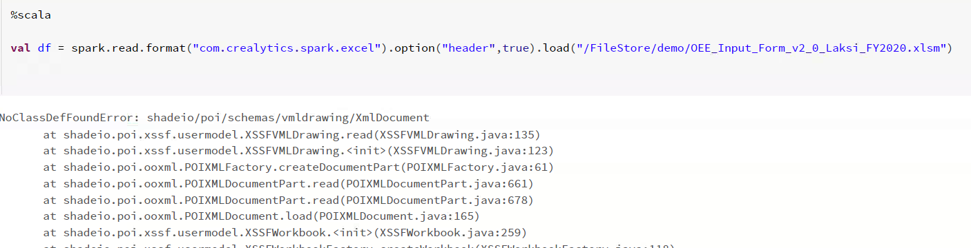 Unable To Load A Xlsx Or Xlsm File · Issue 586 · Nightscape Spark Excel · Github