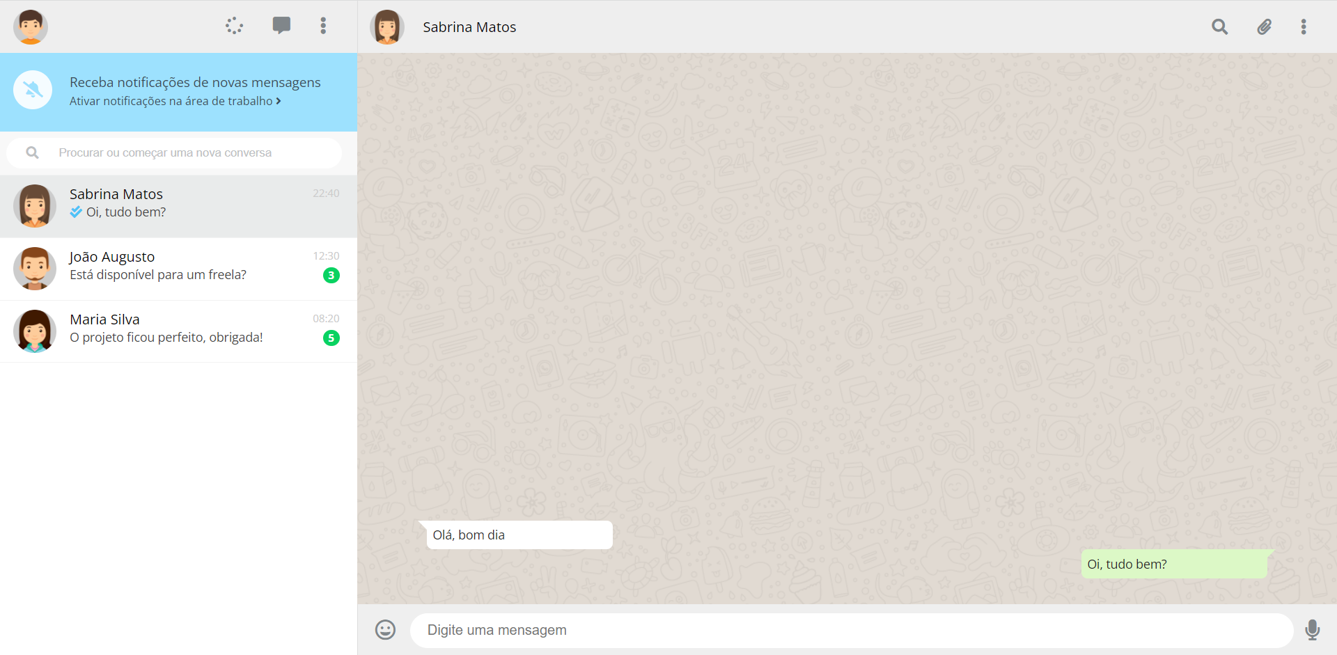 GitHub - rhuandevops/WhatsAppCloneChat: Tela inicial da área de chat do ...