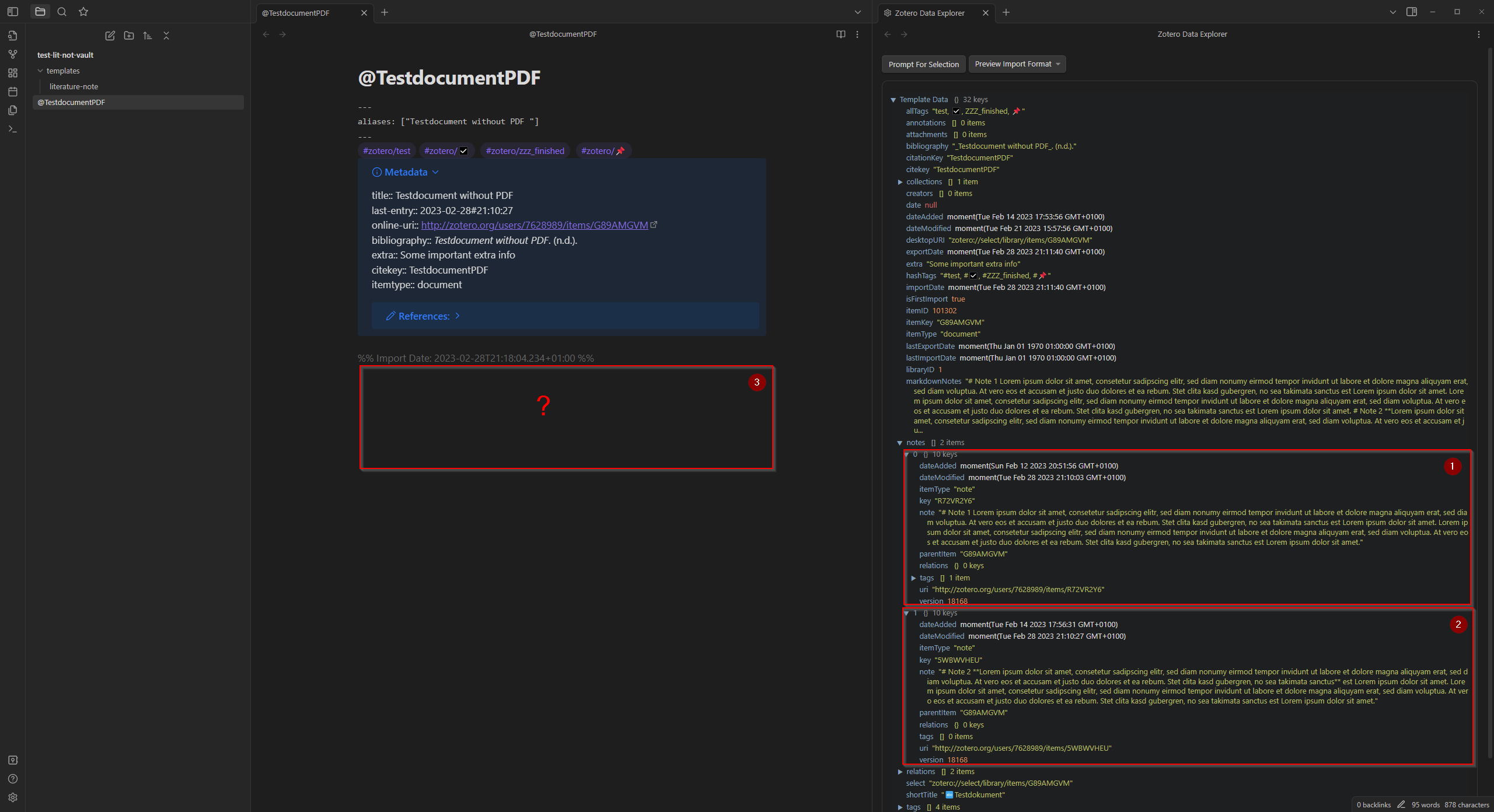 import requires a pdf as an attachment to export the notes attached to ...
