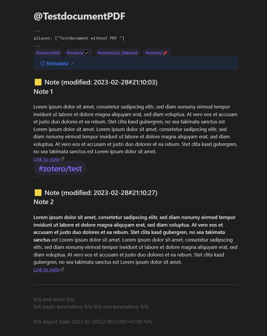 import requires a pdf as an attachment to export the notes attached to ...