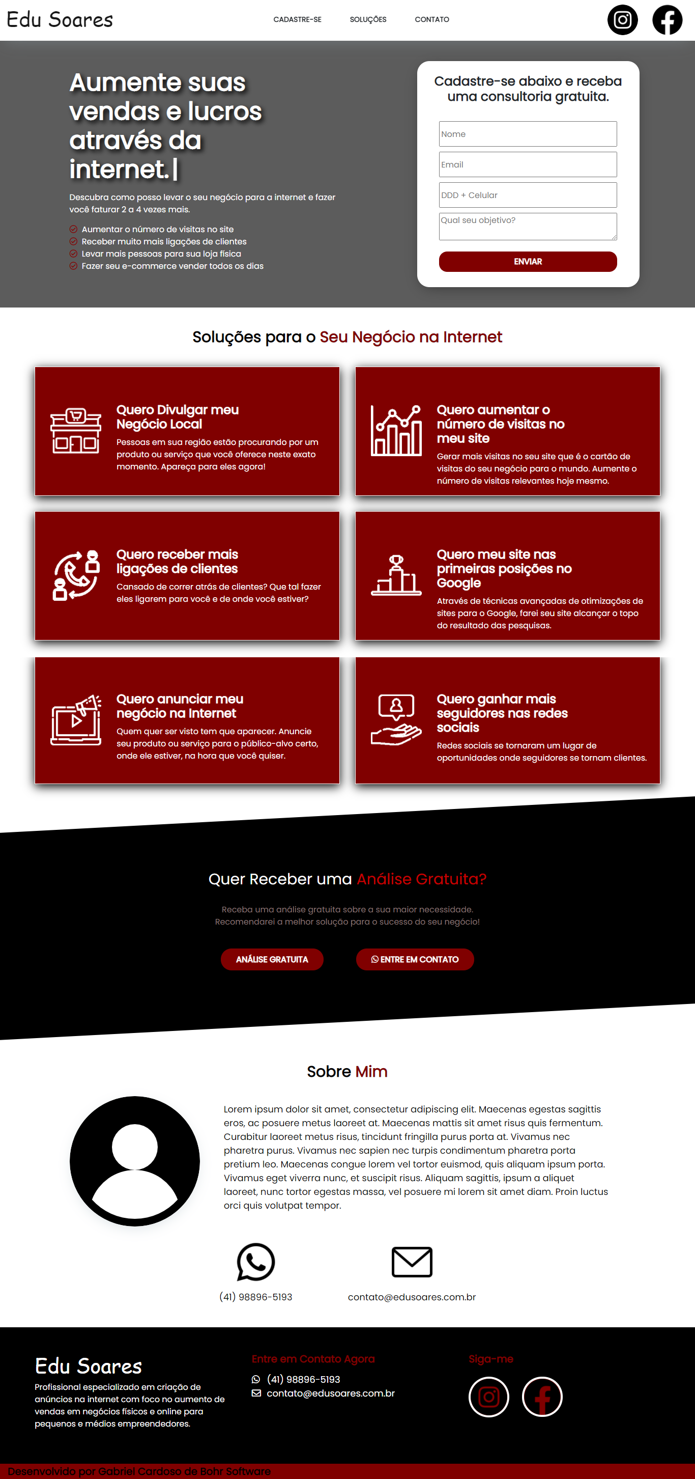 GitHub - gabrielcarsa/landingPageTrafegoPago: Um site Landing Page com ...