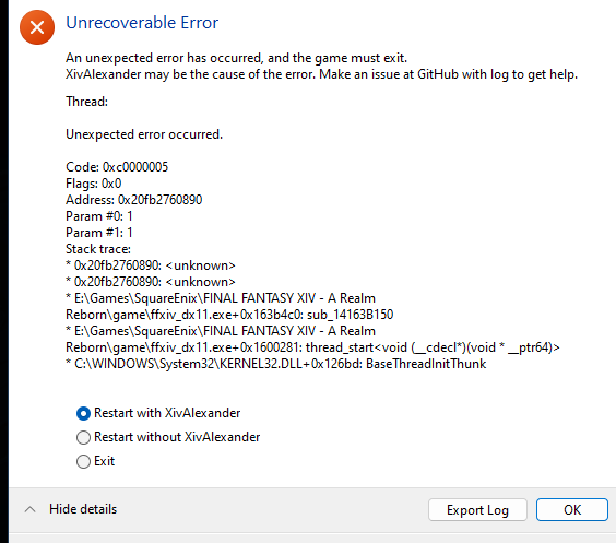 Two errors every exit and doesn't seem to work anymore in general ...
