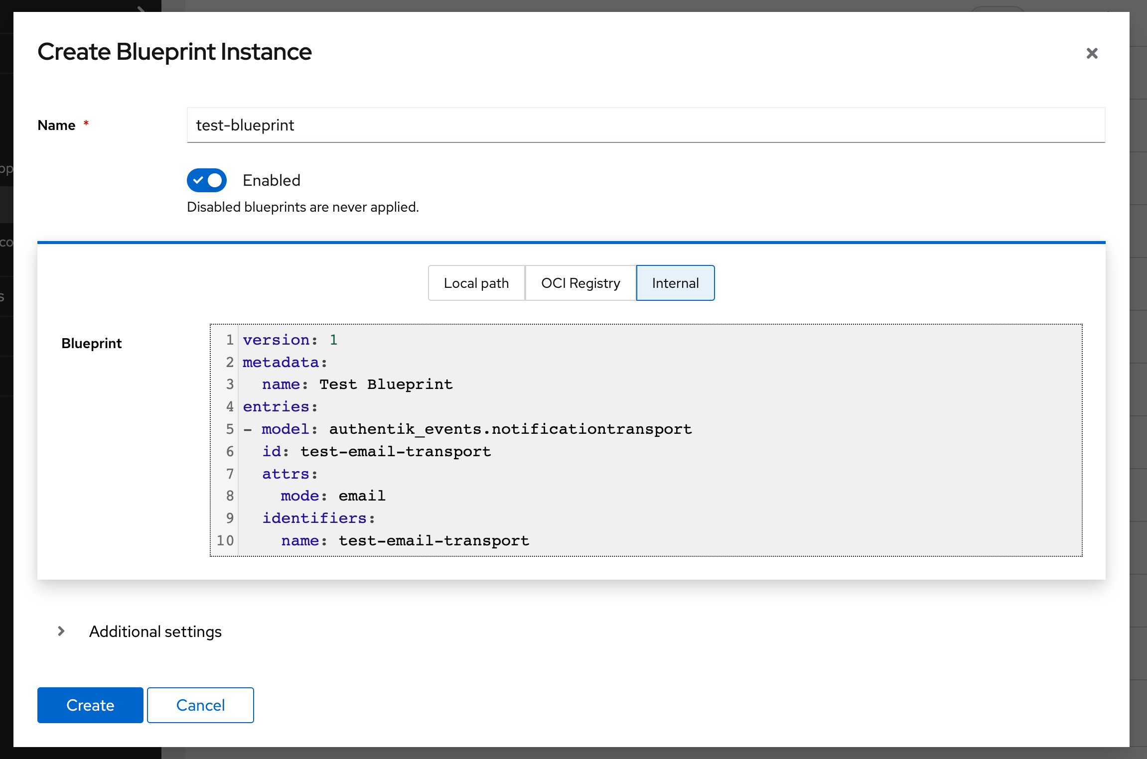 Adding Internal Blueprint Through Console Creates Blueprint With No Metadata · Issue 5036