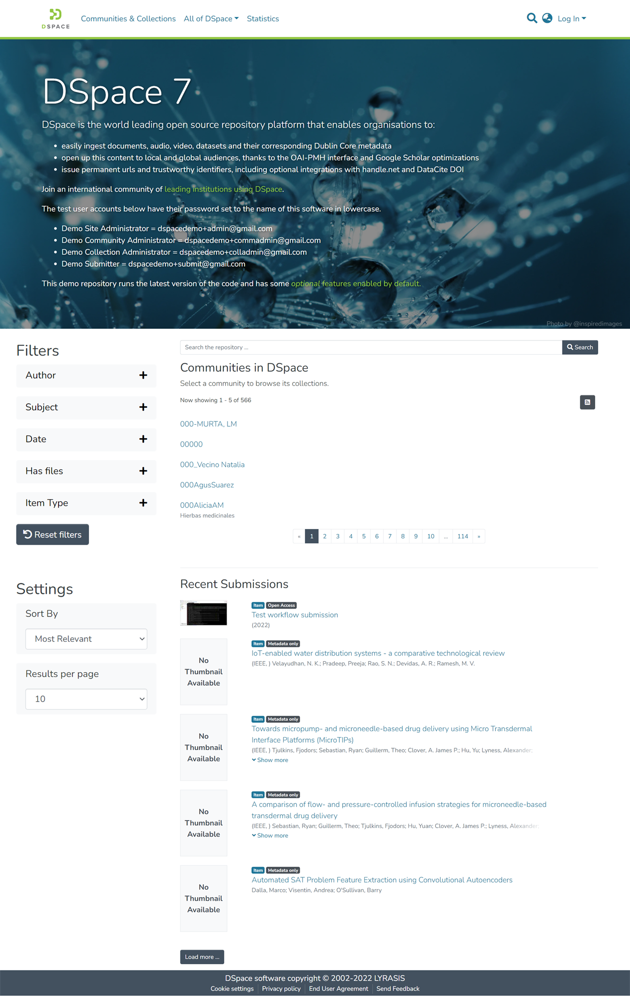 Display Search Facets on all Home, Community, and Collection pages · Issue #8426 · DSpace/DSpace ...
