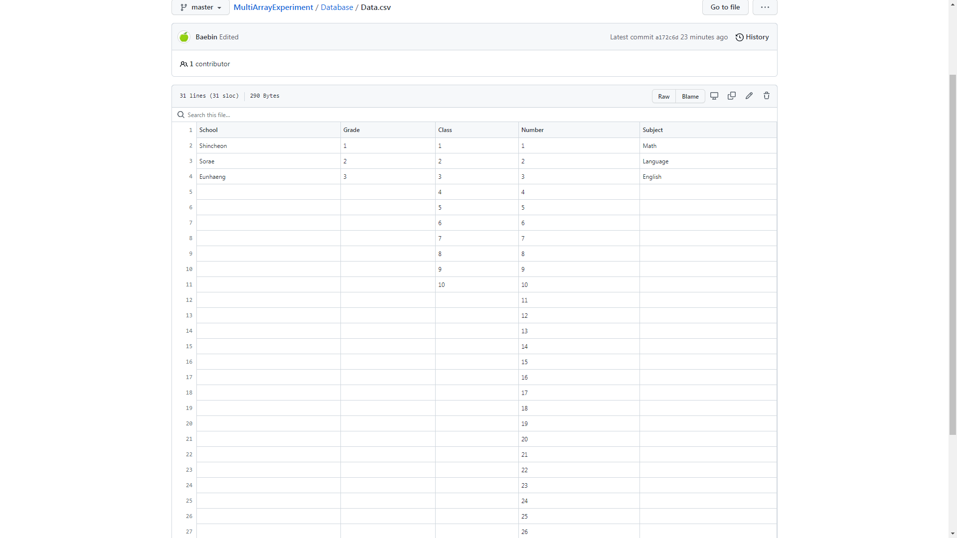 Github Baebin Multiarrayexperiment