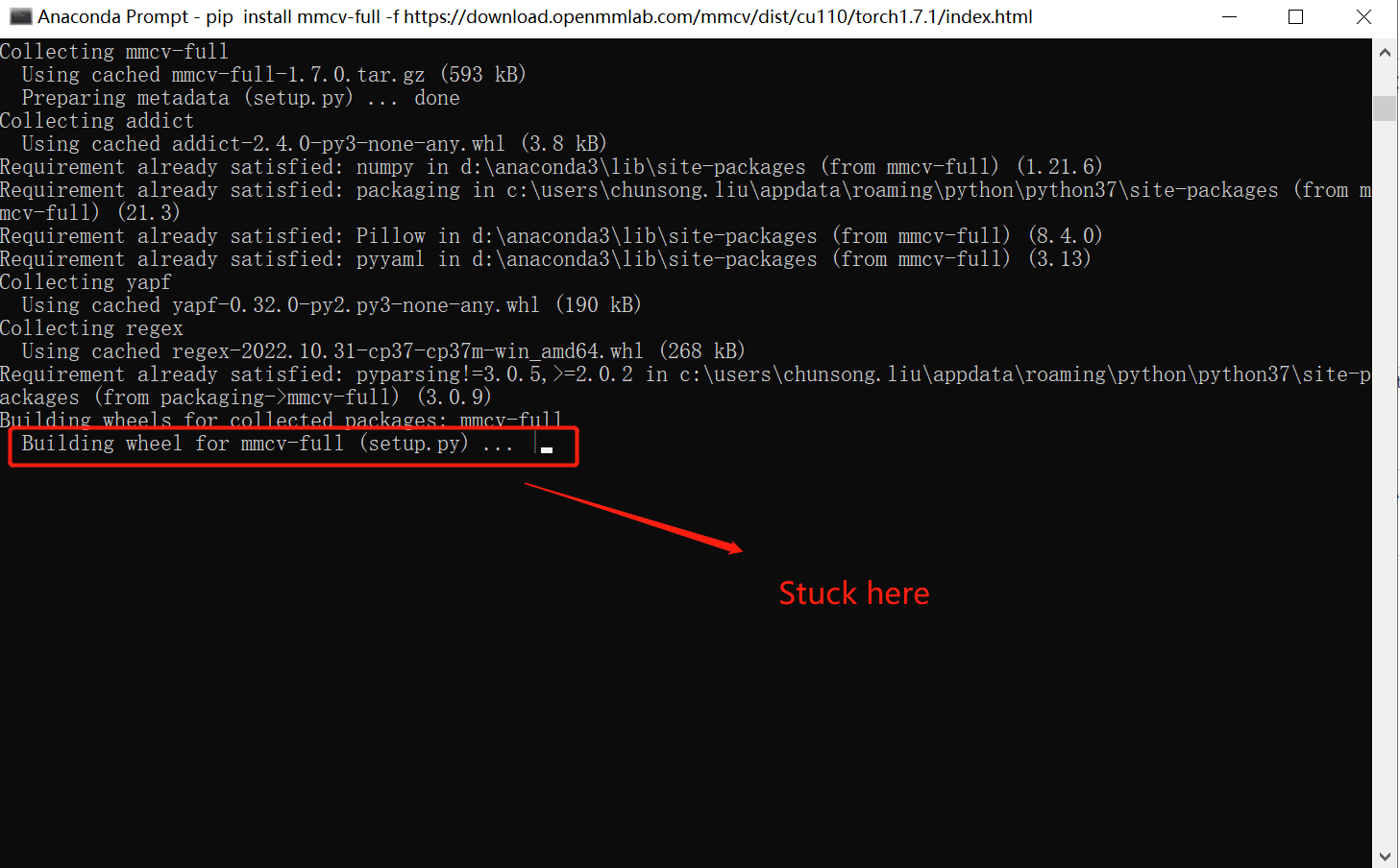 Install mmcv-full gets stuck · Issue #9368 · open-mmlab/mmdetection · GitHub