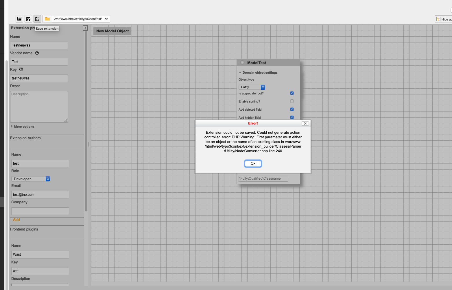Will not save correctly the extension unter TYPO3 9 · Issue #339 · FriendsOfTYPO3/extension ...