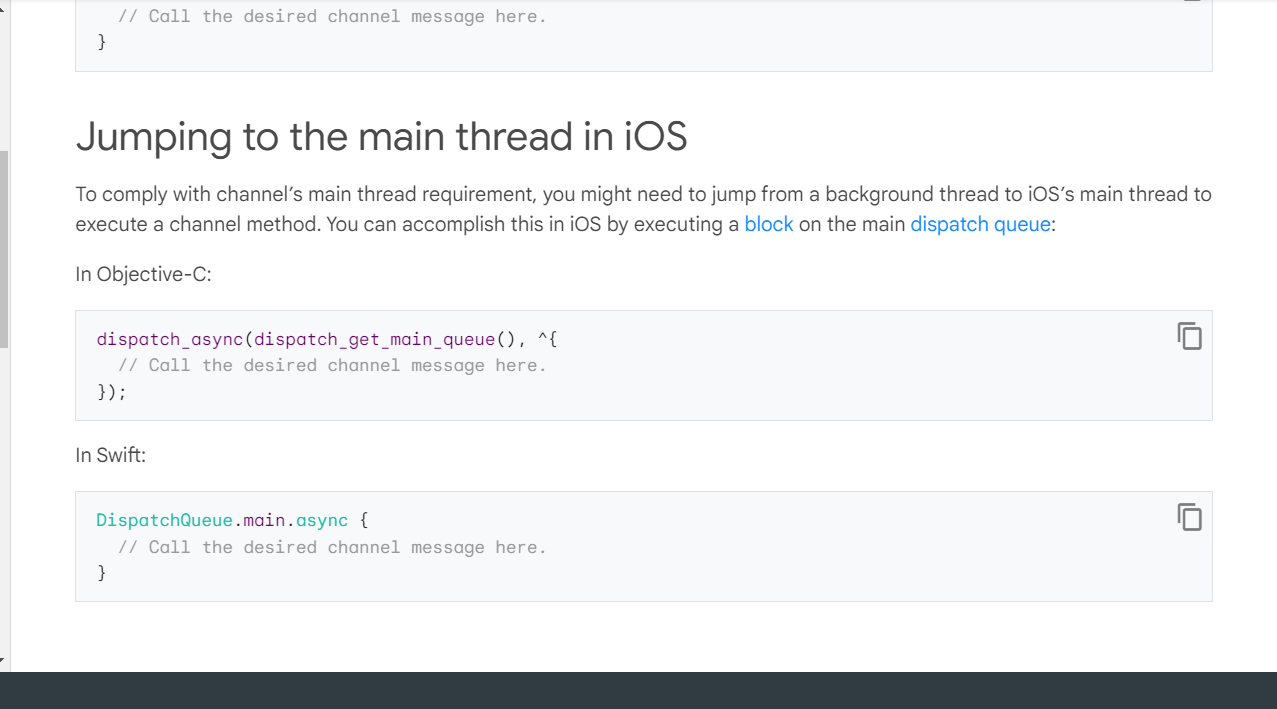 MethodChannels and platform threading documentation · Issue #135502 · flutter/flutter · GitHub