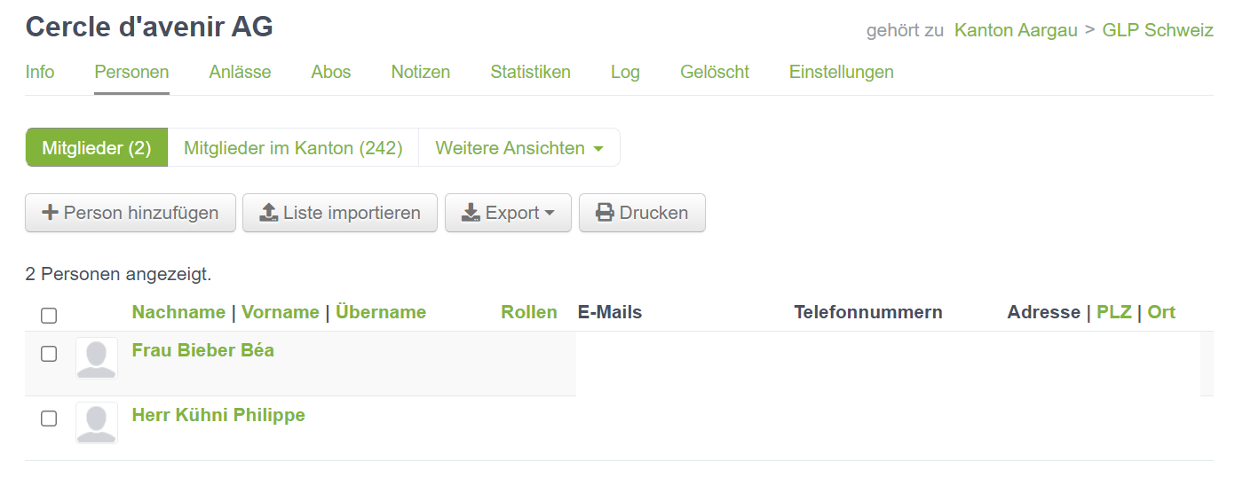 PEOPLE: Anpassungen Spender:innen-Verwaltung · Issue #42 · hitobito/hitobito_glp · GitHub