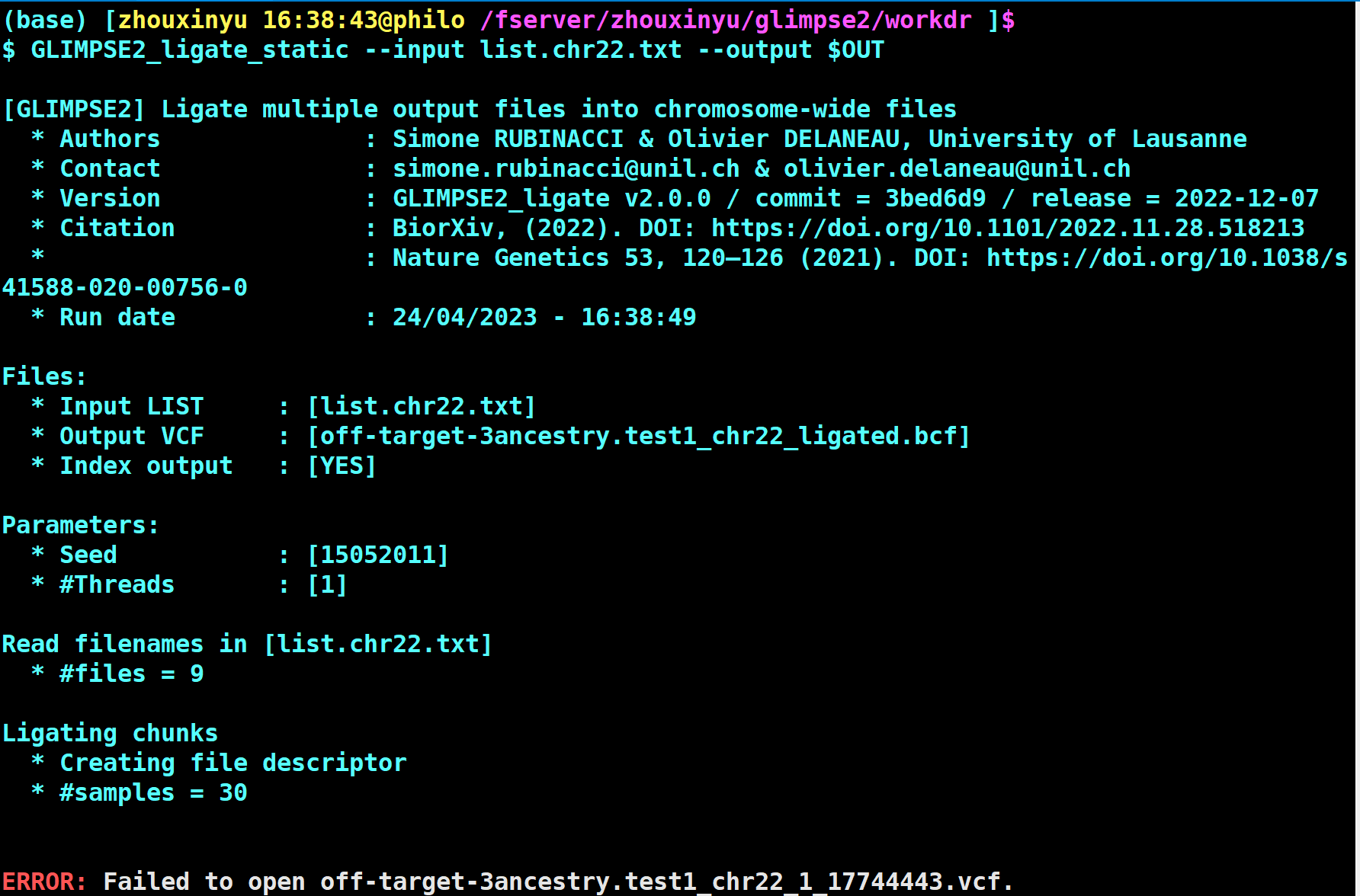 GLIMPSE2_ligate_static Failed to open vcf · Issue #147 · odelaneau/GLIMPSE · GitHub