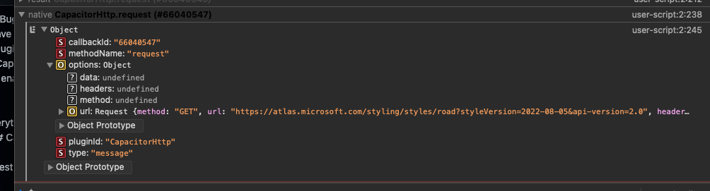 bug: MalformedURL Exception on specific http requests, url received is the actual request object ...