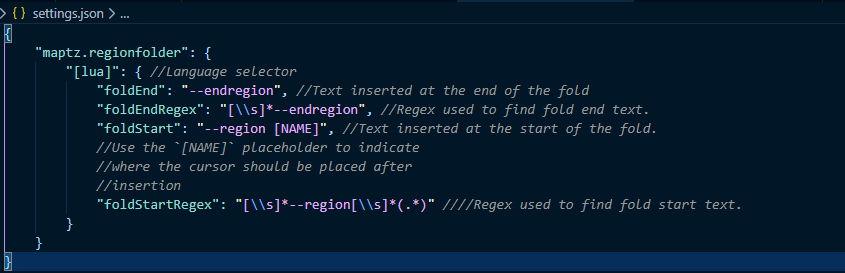 Support region folding feature · Issue #25 · trixnz/vscode-lua · GitHub