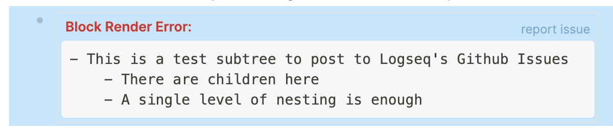 Block Render Error · Issue #5530 · logseq/logseq · GitHub