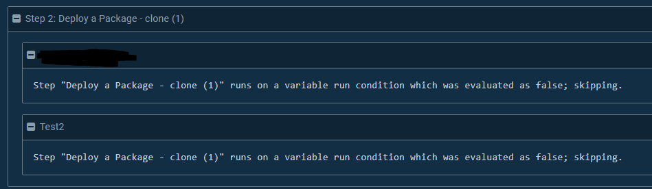 Steps with a Variable Run Condition evaluating as "false" presents a ...