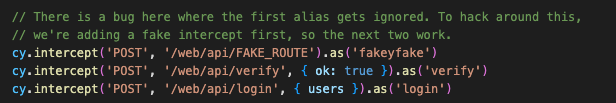 Aliases from cy.intercept() are being ignored · Issue #23664 · cypress-io/cypress · GitHub