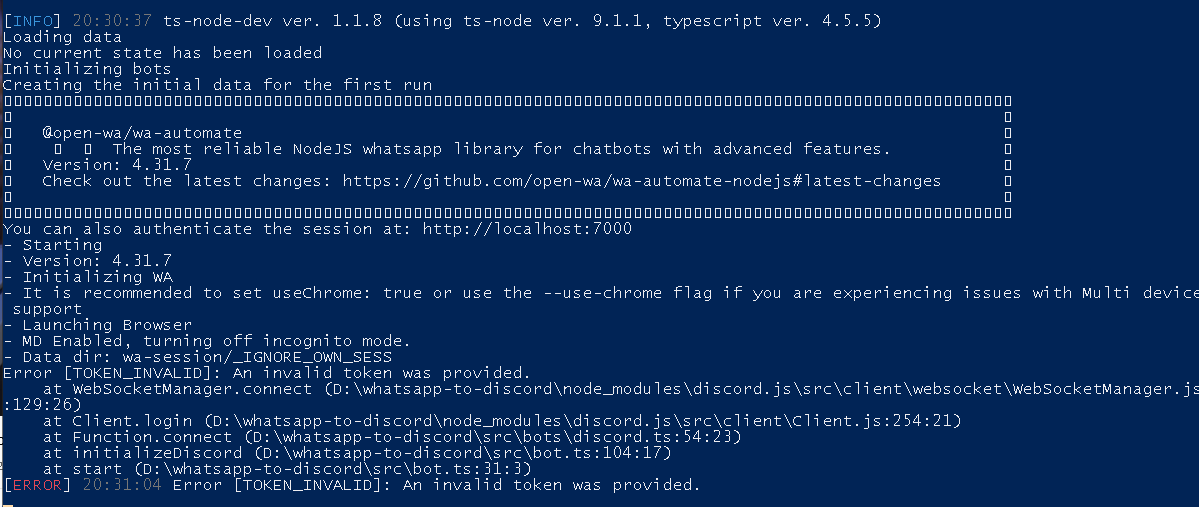 Token error. · Issue #1 · vanflux/whatsapp-to-discord · GitHub