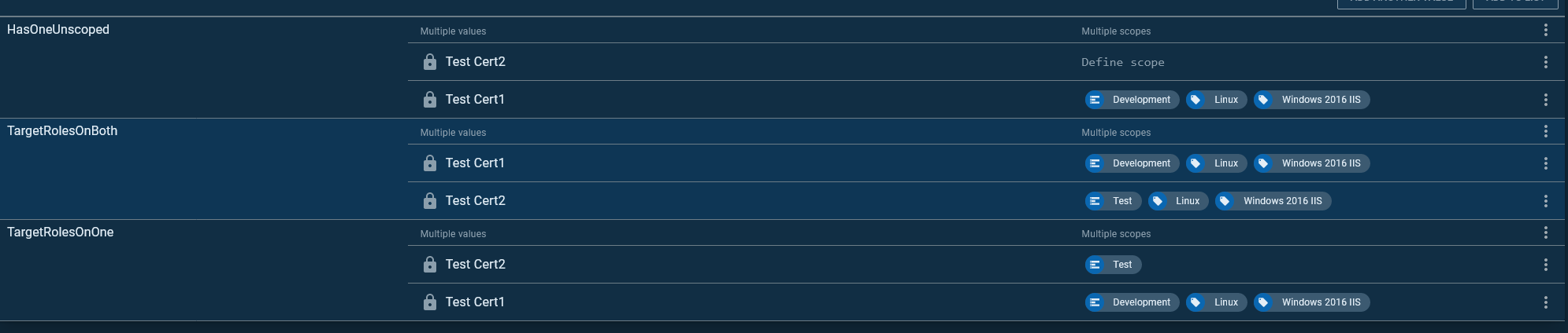 When Using a Step Template and Certificate Parameters, if the Certificate Variable is Scoped to ...