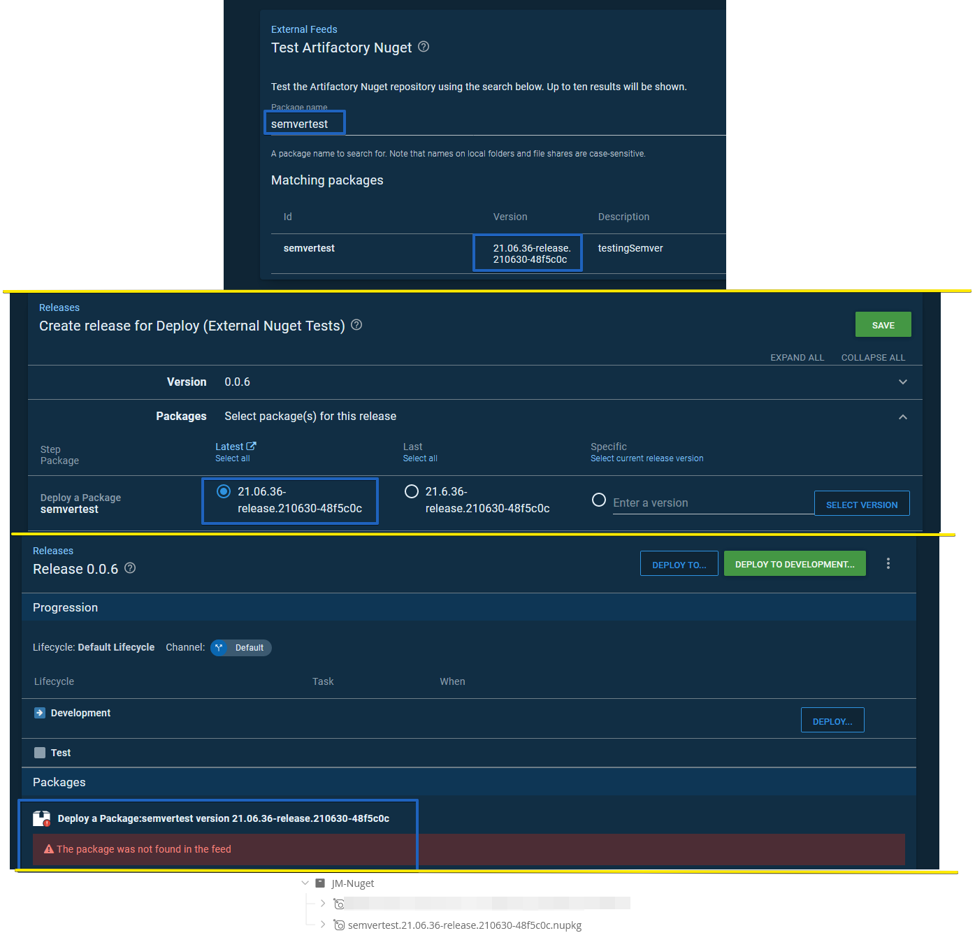 When using external feeds, package versions multi-part prerelease labels will result in "The ...