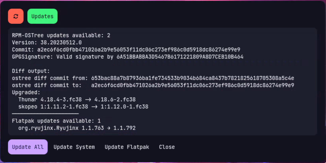GitHub - ccuqme/swarofi-updater: A GUI Updater & Waybar Applet for Fedora Sericea