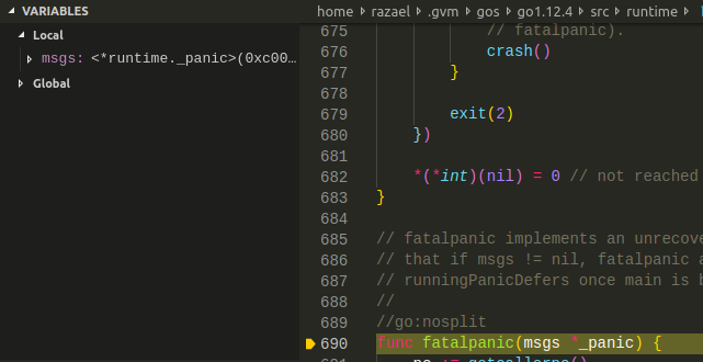 Debugger Local Variables Frozen After Go Panic · Issue 2444 · Microsoftvscode Go · Github