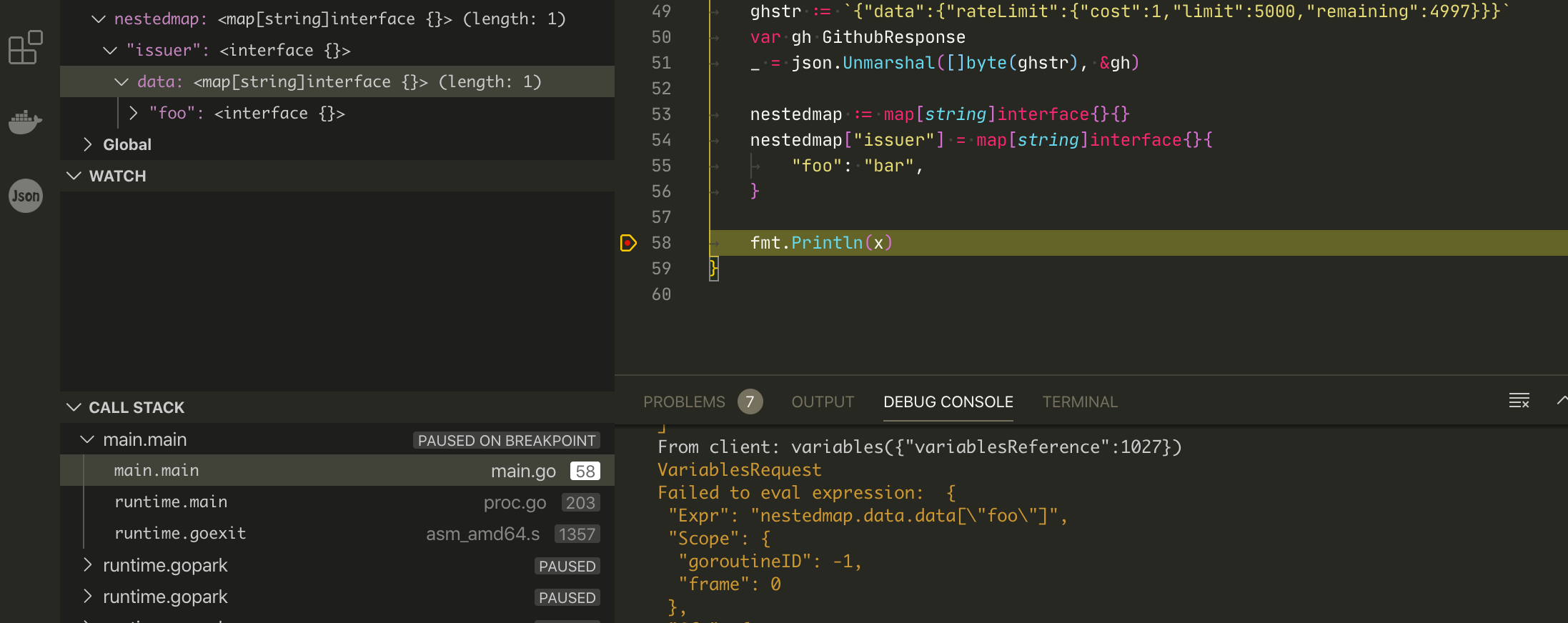 "Failed to eval expression" when unmarshalling nested struct with json tags · Issue #2968 ...