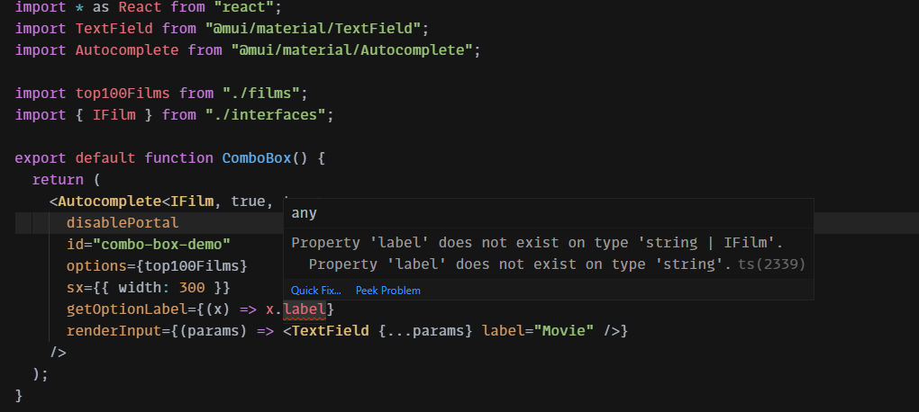 Autocomplete also wrongly accepts `string` (bug introduced with 5.6.2 ...