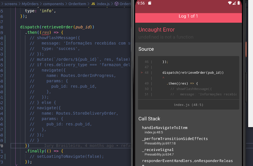 Property 'then' does not exist on type (dispatch) => Promise ; while ...