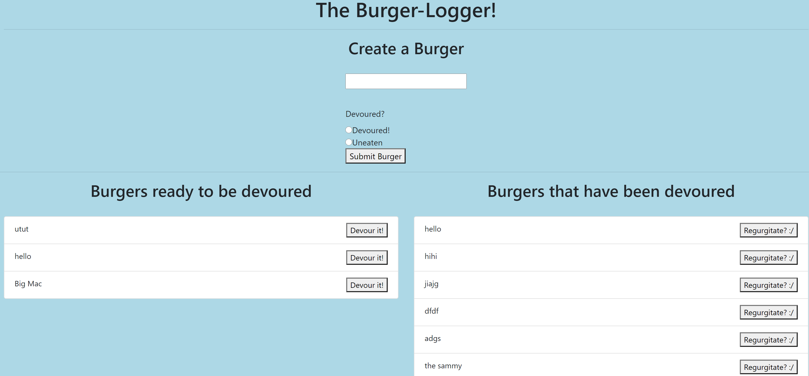 GitHub - abazrafshan/BurgerLogger