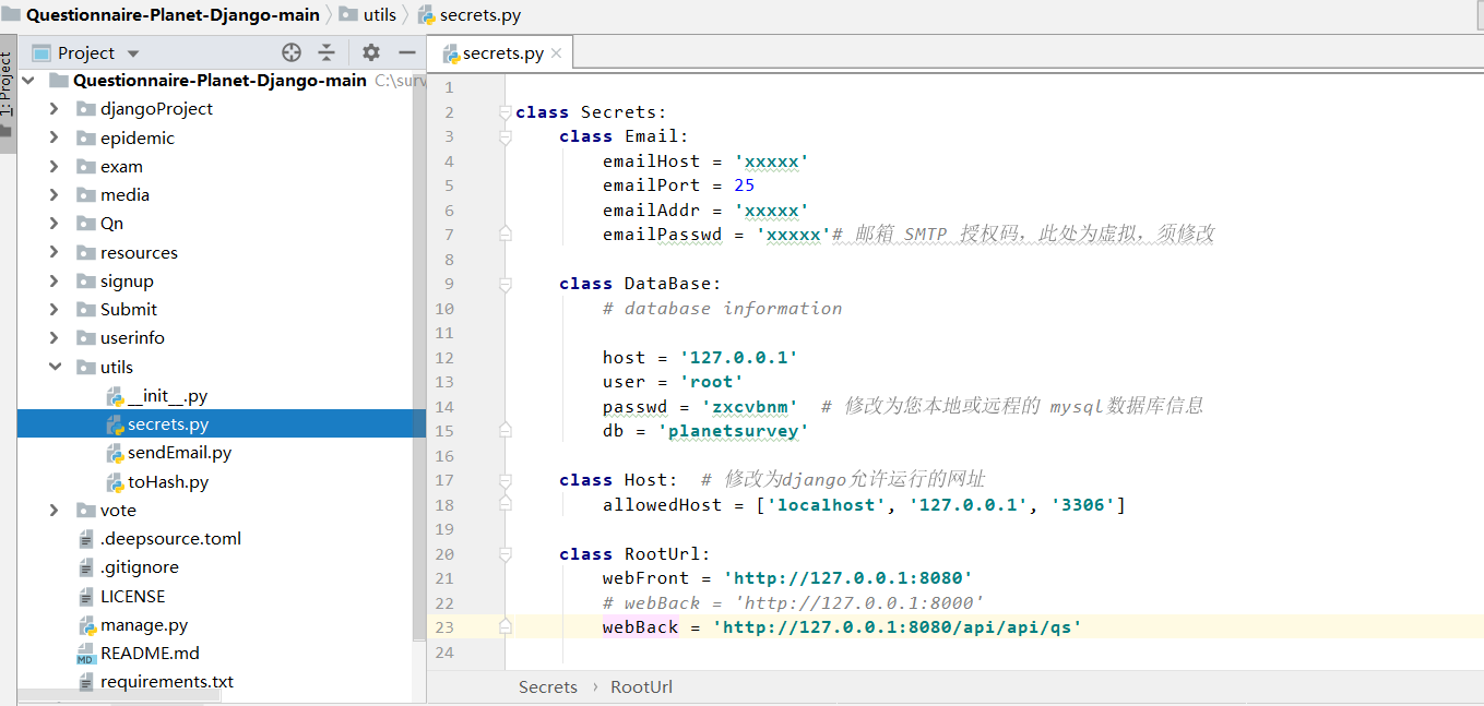 遇到一点问题 · Issue #3 · BUAASE-Slime/Questionnaire-Planet-Django · GitHub