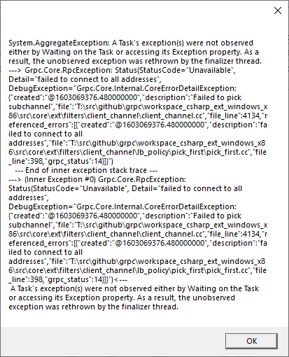 FirestoreChangeListeners throwing unhandled System.AggregateException if any network problems ...