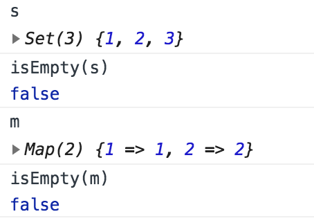 isEmpty will be invalid for Set and Map · Issue #901 · Chalarangelo/30 ...