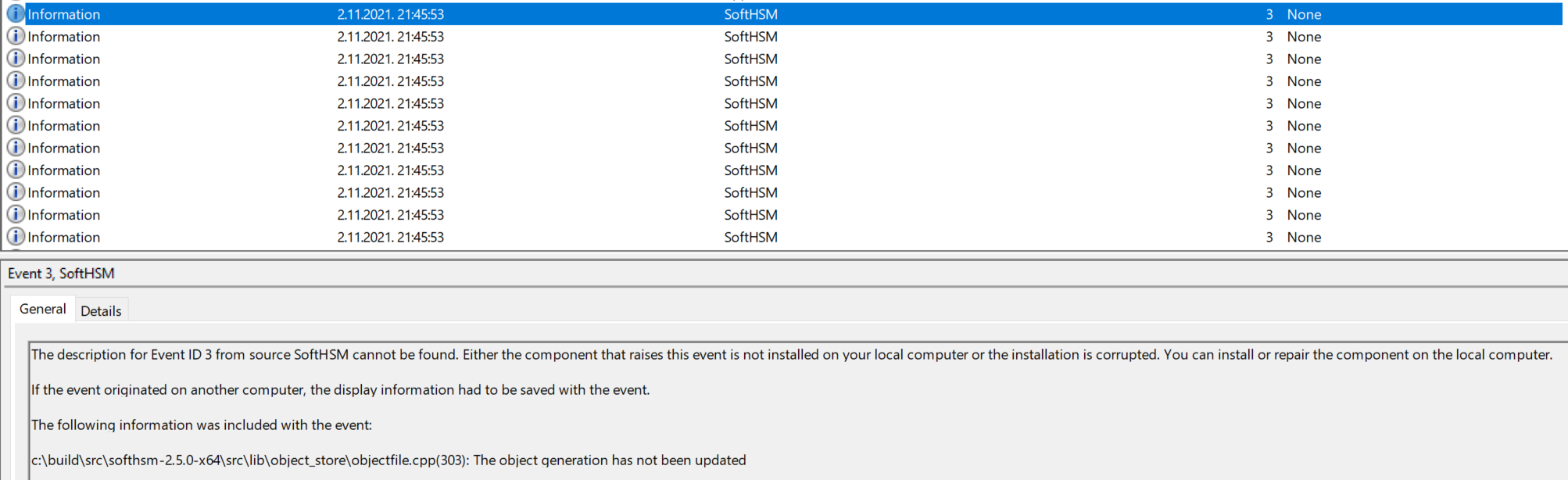 Nondeterministic heap corruption · Issue #13 · disig/SoftHSM2-for-Windows · GitHub