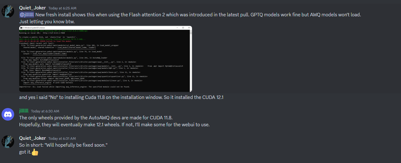 cannot load autoawq Model text-generation-webui1.7 how i fix this · Issue #4253 · oobabooga/text ...