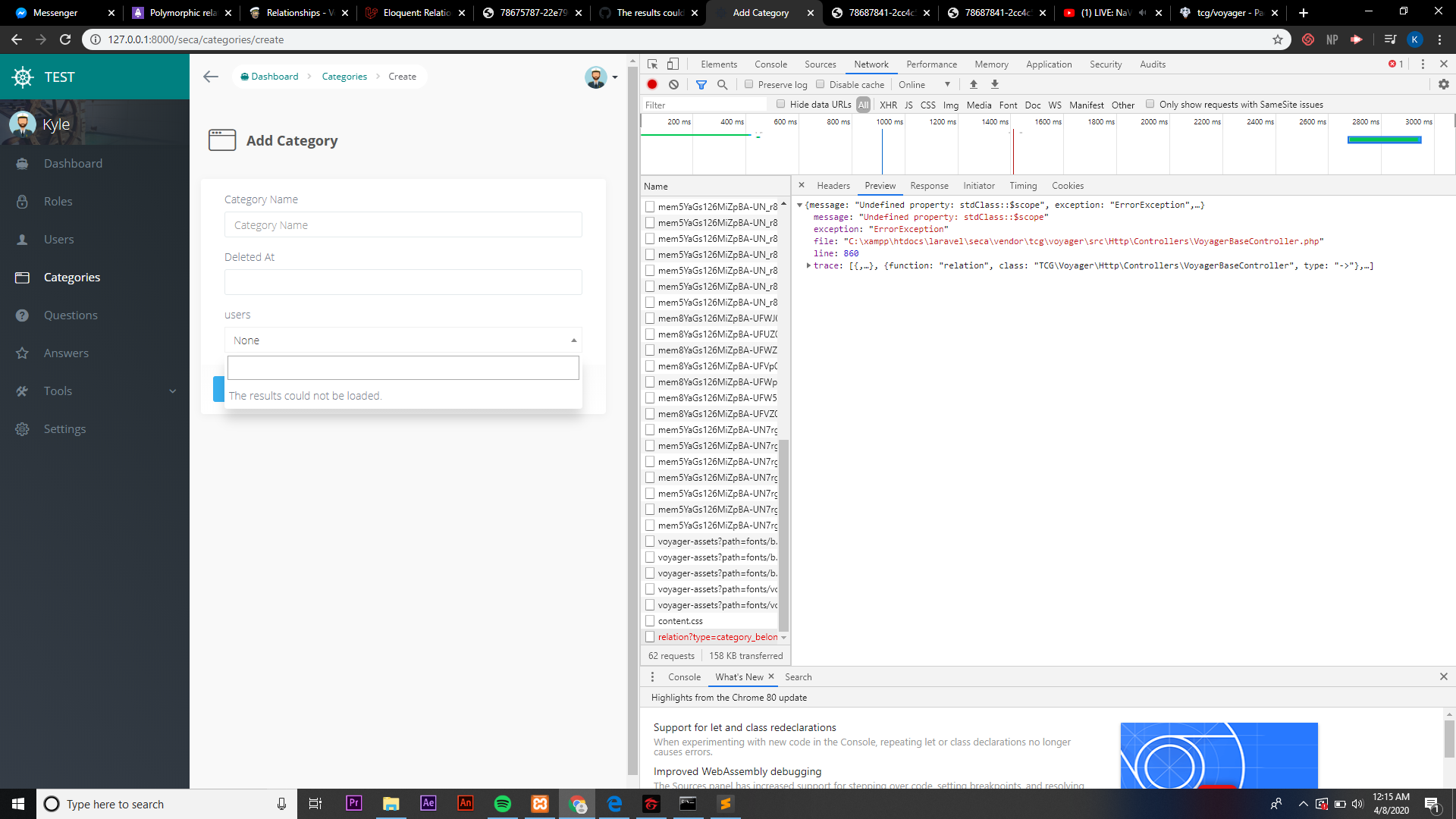 The results could not be loaded · Issue #4877 · thedevdojo/voyager · GitHub