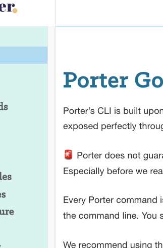 Documentation - Public site fix typo and content alignment · Issue #1841 · getporter/porter · GitHub