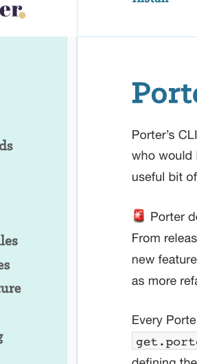 Documentation - Public site fix typo and content alignment · Issue #1841 · getporter/porter · GitHub