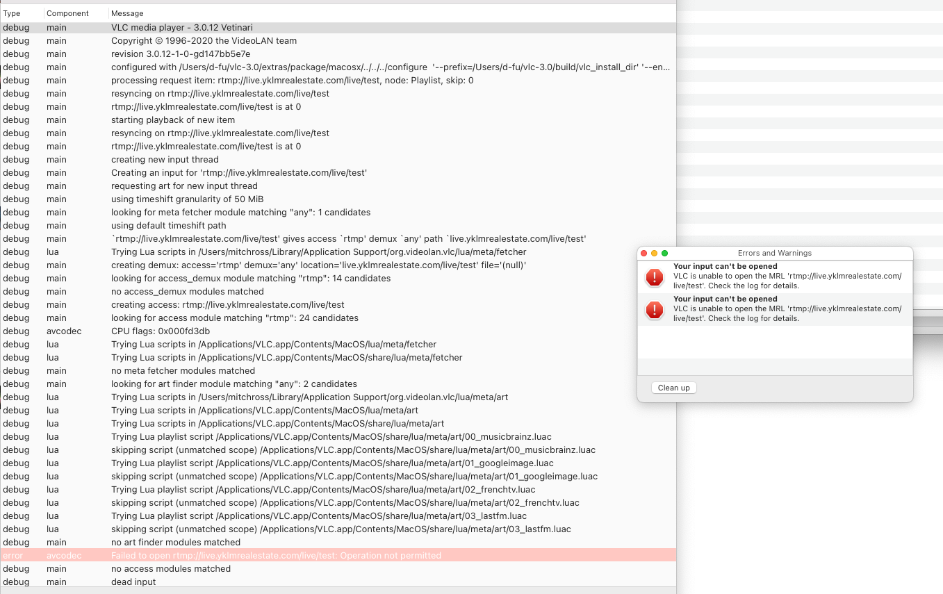 RTMP is not working on IOS. · Issue #178 · solid-software/flutter_vlc_player · GitHub
