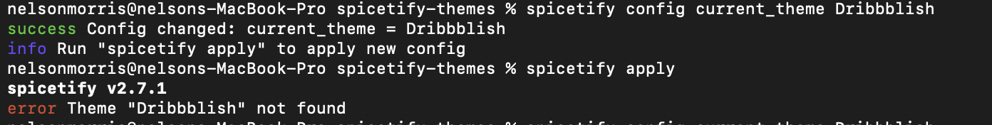 Theme "___" not found. · Issue #1186 · spicetify/cli · GitHub