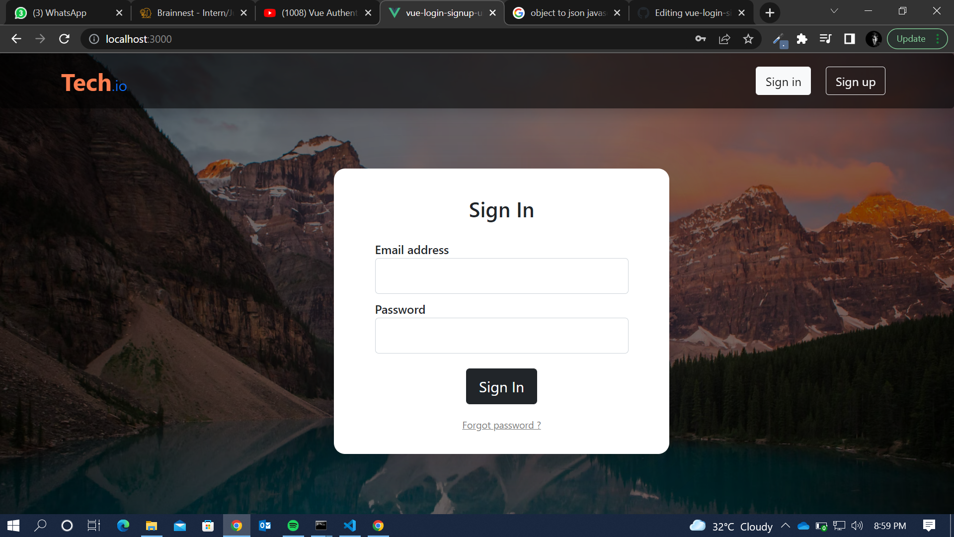 Github Sujan2001vue Login Signup Login And Signup Page Using Vuejs