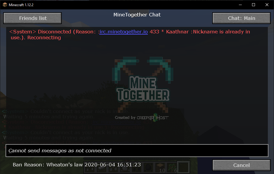 Cant connect anymore · Issue #268 · CreeperHost/MineTogether · GitHub
