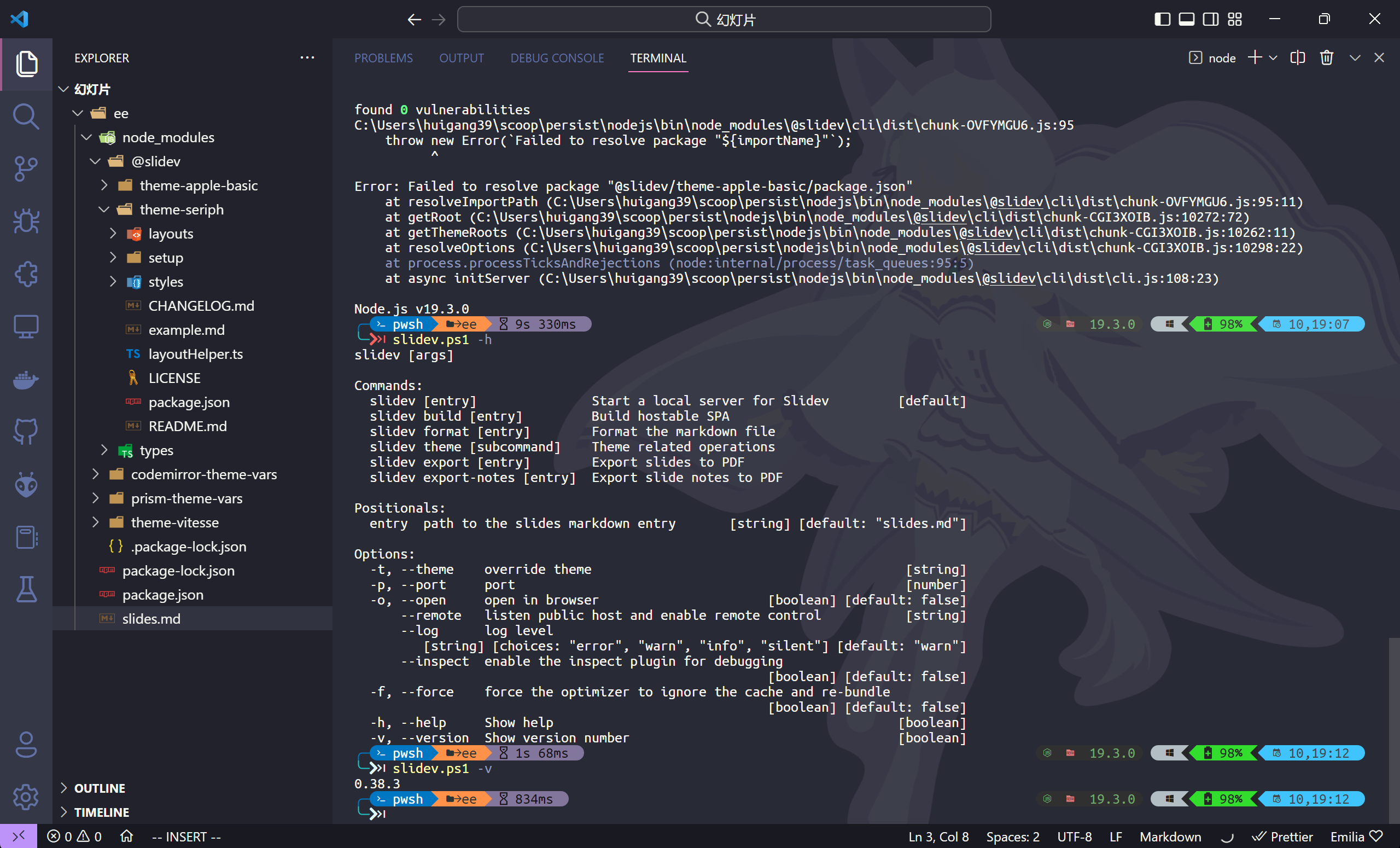 slidev.ps1 command error · Issue #814 · slidevjs/slidev · GitHub