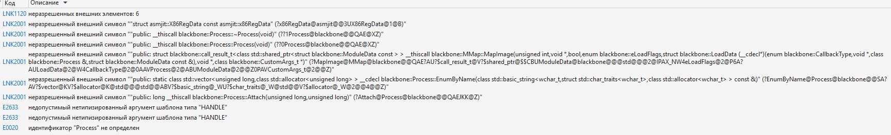 Can't compile project when Blackbone is included · Issue #260 · DarthTon/Blackbone · GitHub