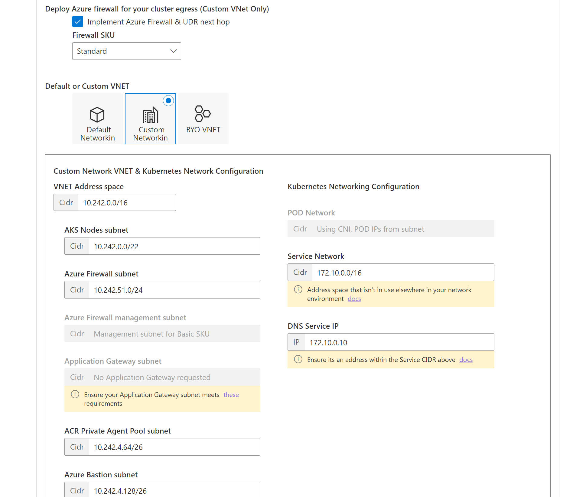 vnetFirewallManagementSubnetAddressPrefix is not changing · Issue #543 · Azure/AKS-Construction ...