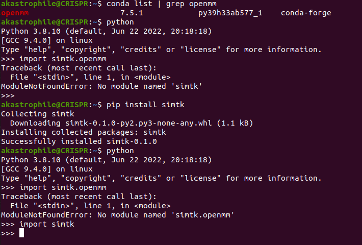 Error detecting openmm · Issue #44 · pachterlab/gget · GitHub