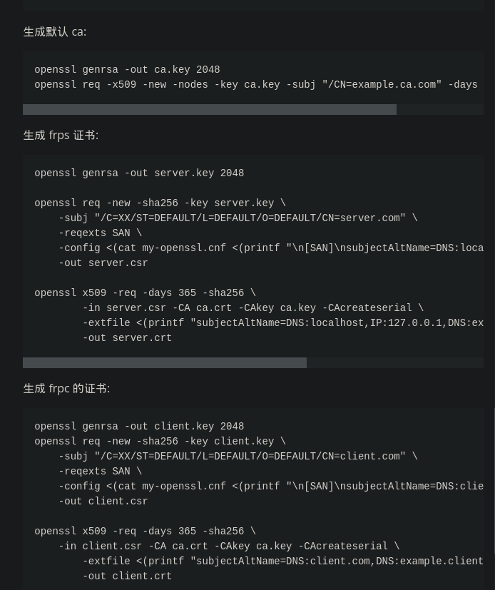 按照文档进行tls设置,连接失败 · Issue 3588 · Fatedierfrp · Github
