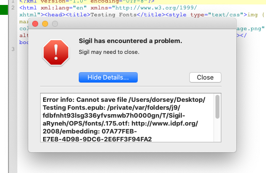 Can't save: Sigil has encountered a problem · Issue #525 · Sigil-Ebook/Sigil · GitHub